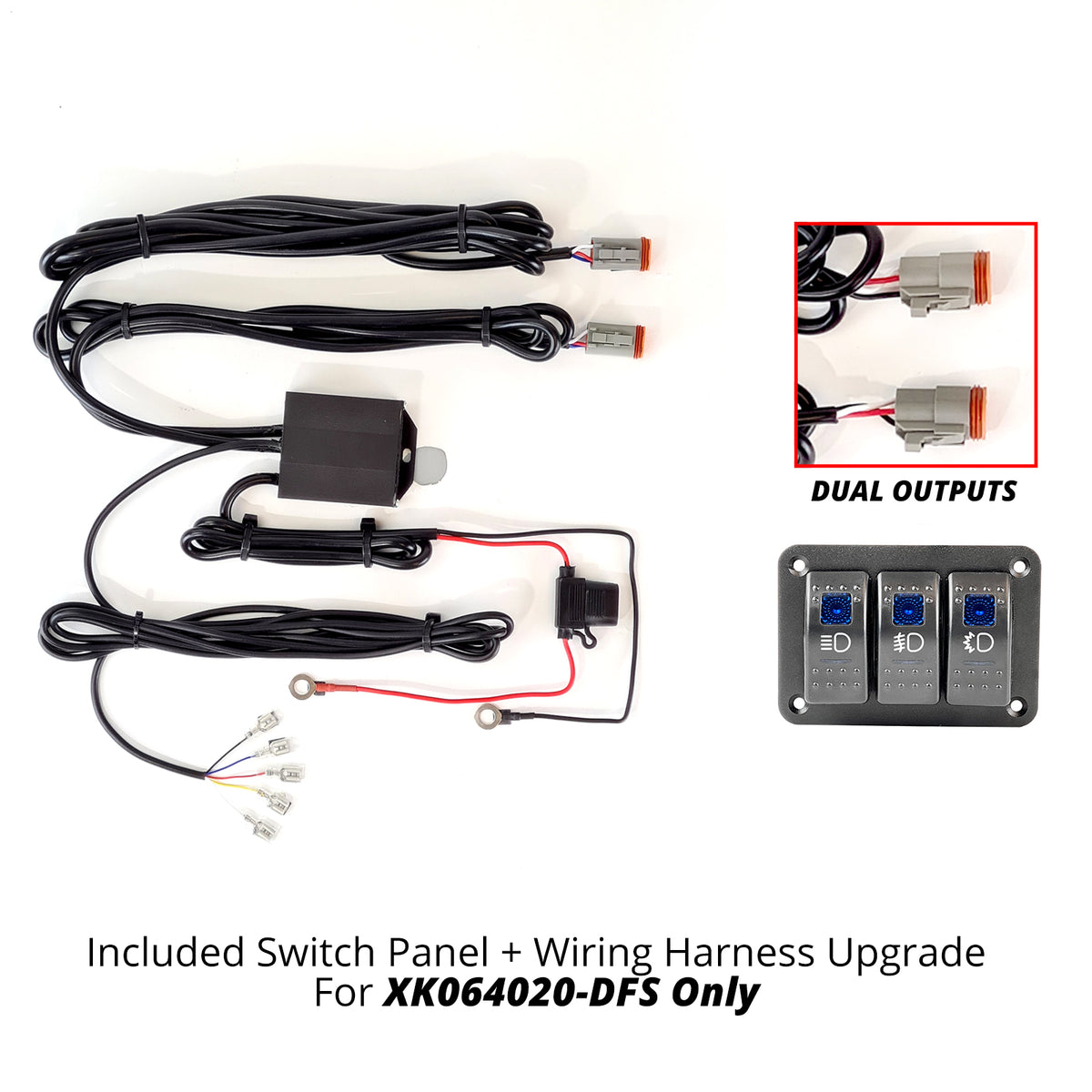 XK Glow 3 Switch Rocker Panel 3 Output Wire Strobe Combo – ReconUTV